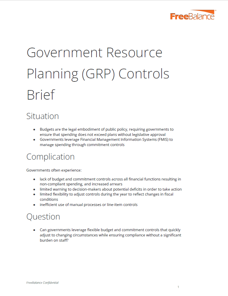 Government Resource Planning (GRP) Controls - FreeBalance