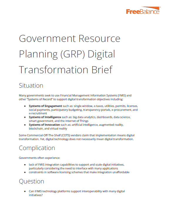 GRP Digital Transformation - Minister Briefing - FreeBalance
