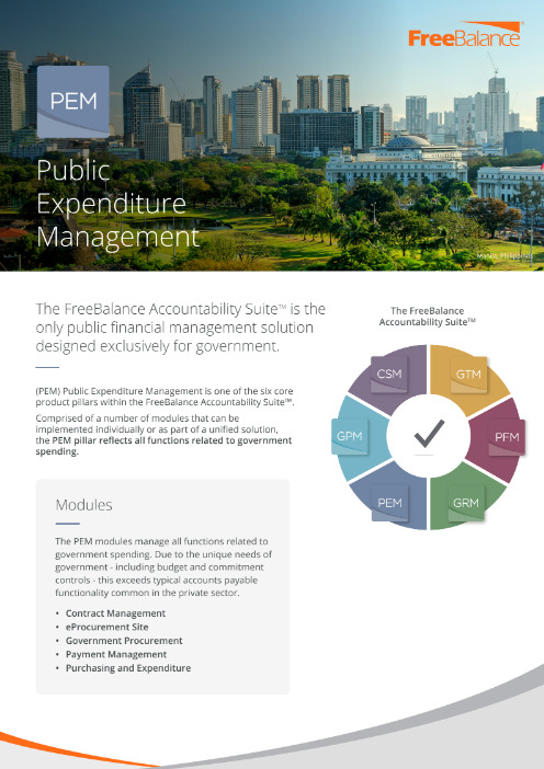 FreeBalance (PEM) Public Expenditure Management Factsheet