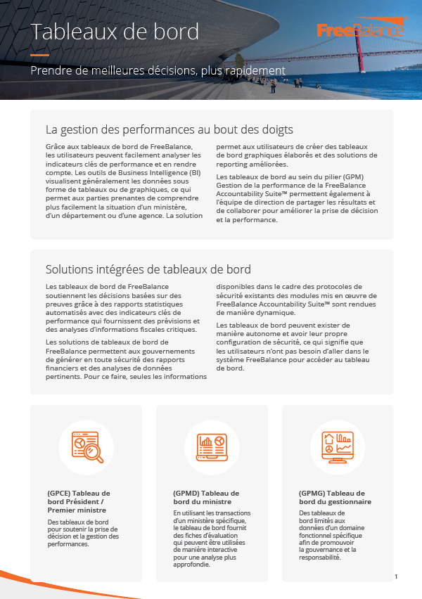 Fiche d’information sur le tableaux de bord - FreeBalance